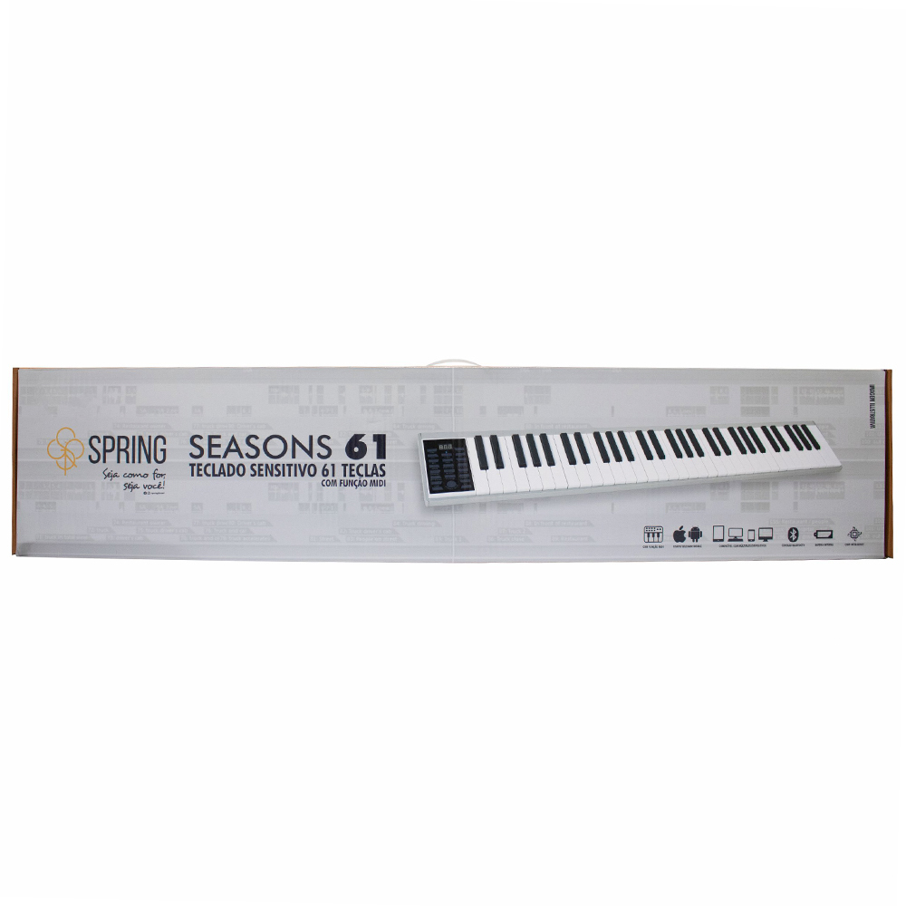 teclado iniciante spring seasons 61 teclas bluetooth bateria interna ...