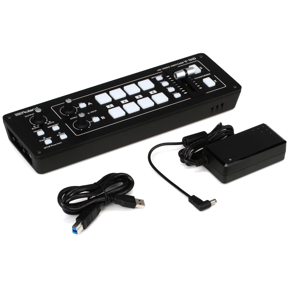 Switcher de Vídeo Roland V1HD Preto de 4 Canais ID-83712 | TeclaCenter